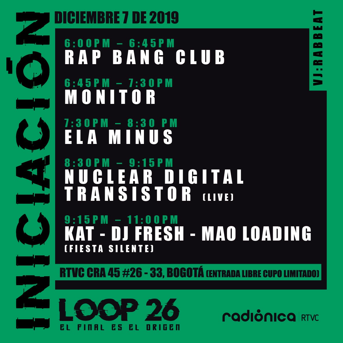 Loop 26: esta es la programación oficial