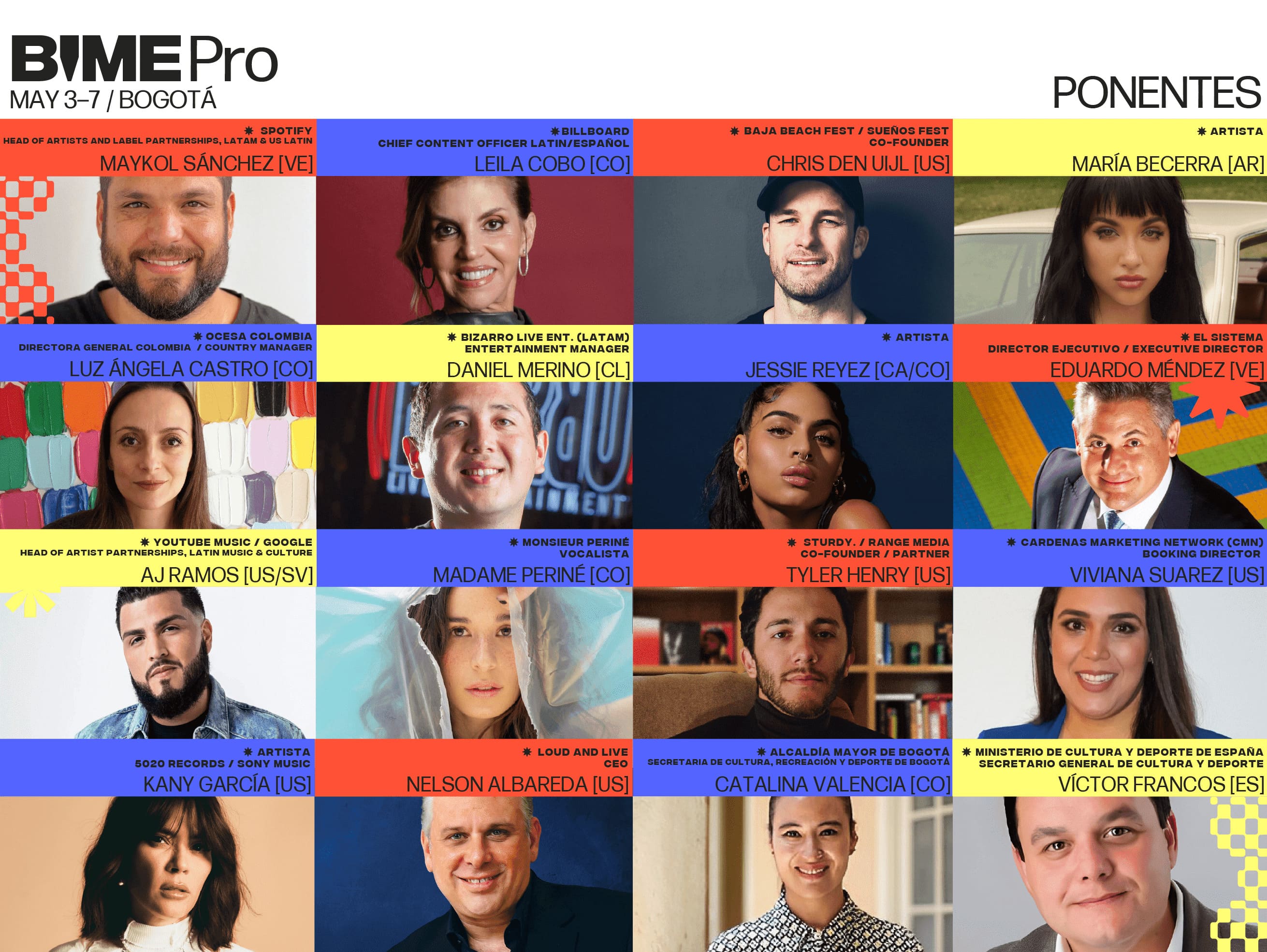 Agéndate con los artistas y actividades del BIME PRO en Bogotá