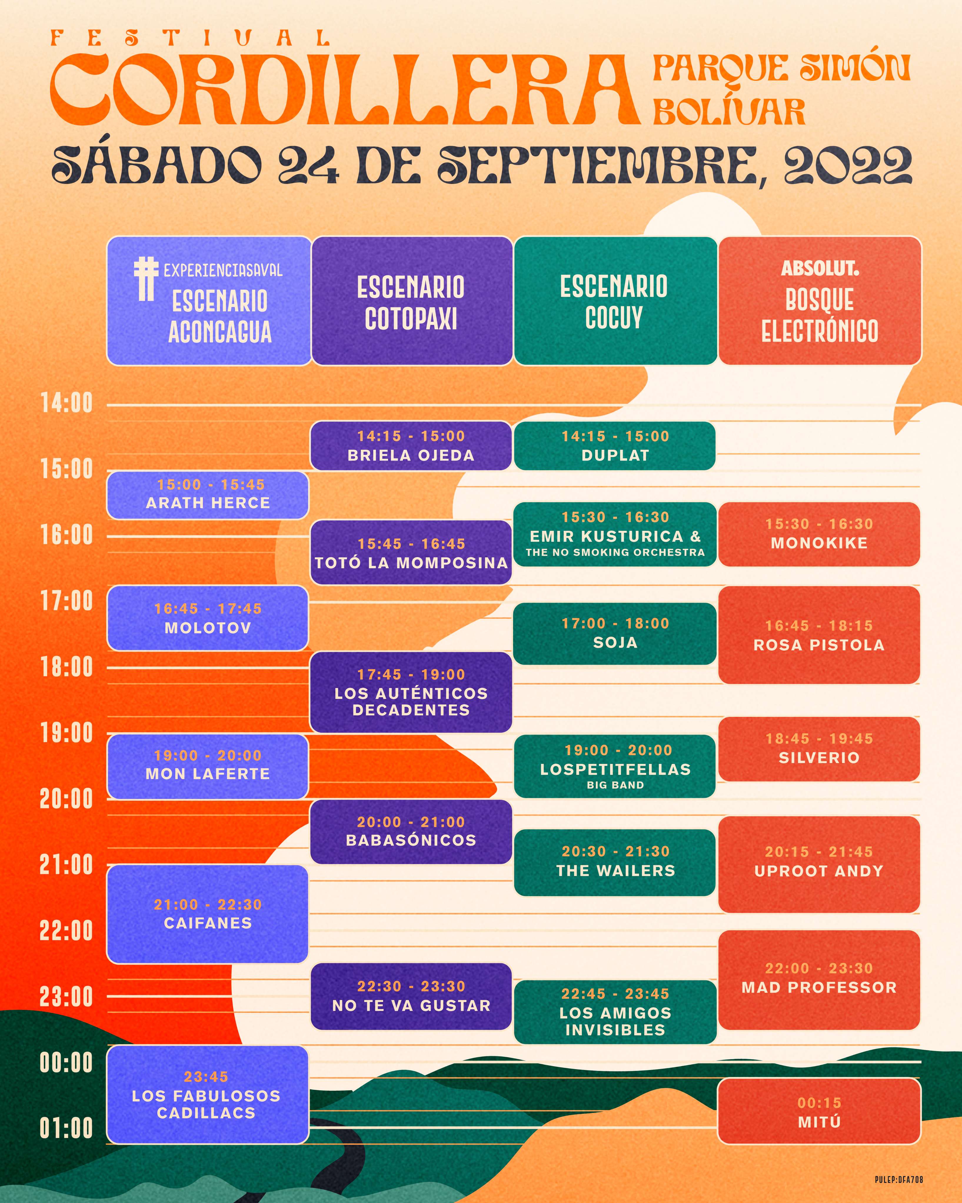 Festival Cordillera: prográmate con los horarios | Radiónica