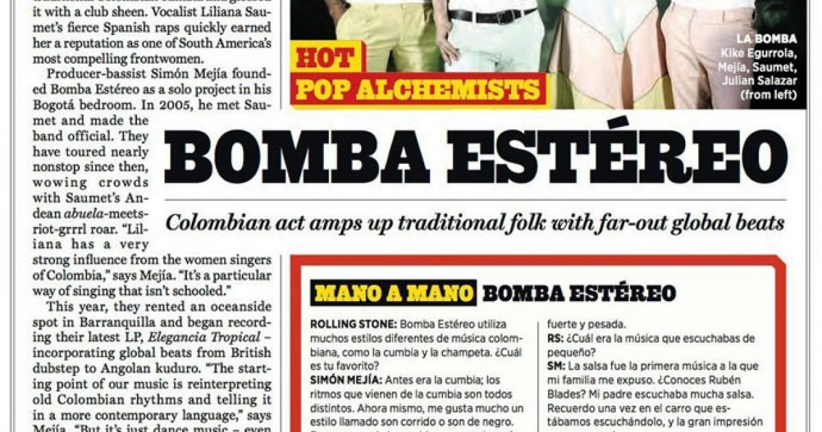 Bomba Estéreo en el 'Latin Hot List' de Rolling Stone USA